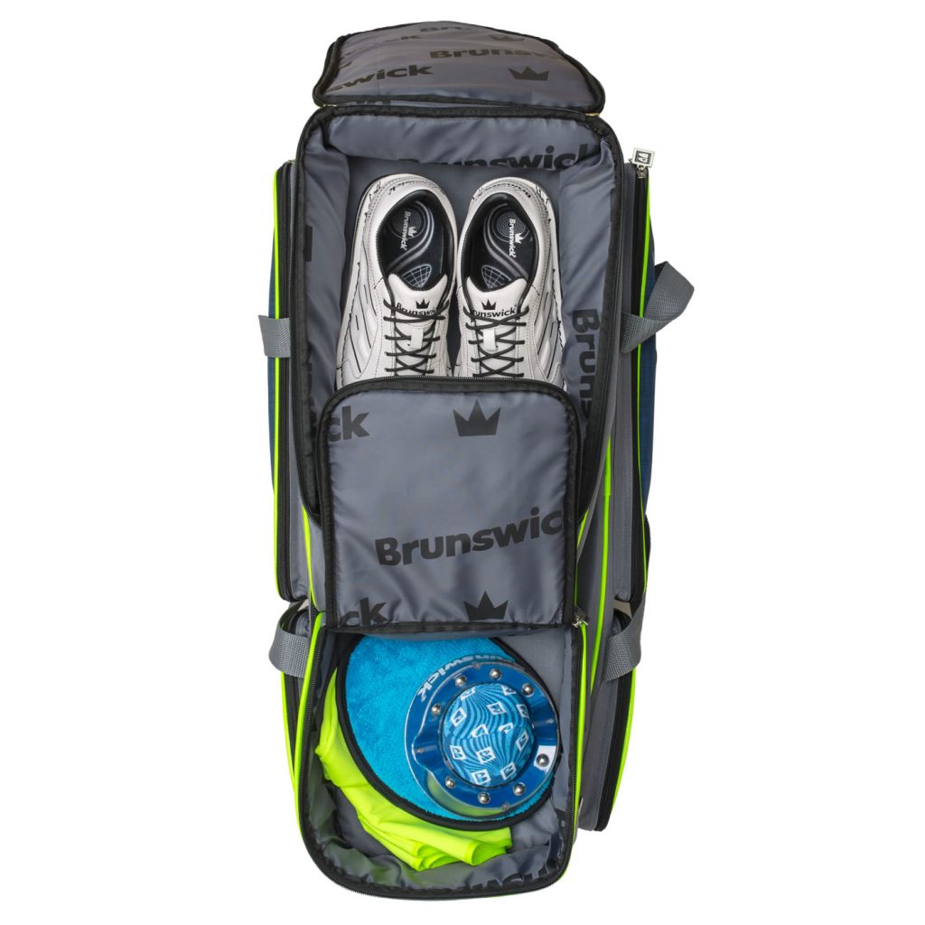 Brunswick Crown Deluxe Triple Roller Navy/Lime - BowlerX.com