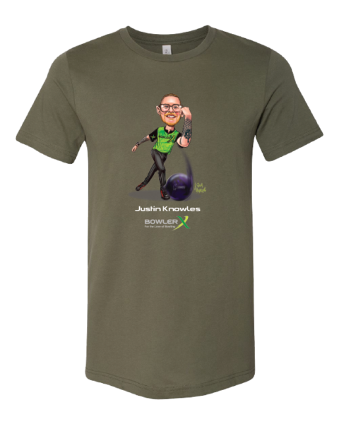 Justin Knowles PBA Caricature Bowling Shirt - BowlerX.com